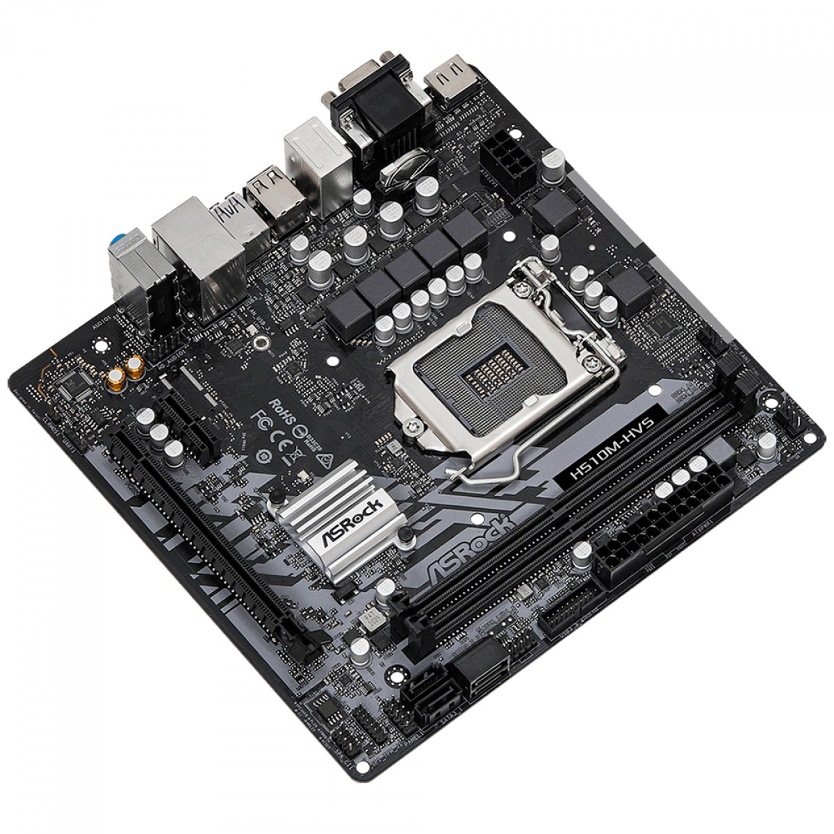 Placa Mãe ASRock H510M-HVS, Chipset Intel H510, LGA 1200, mATX, DDR4 ...