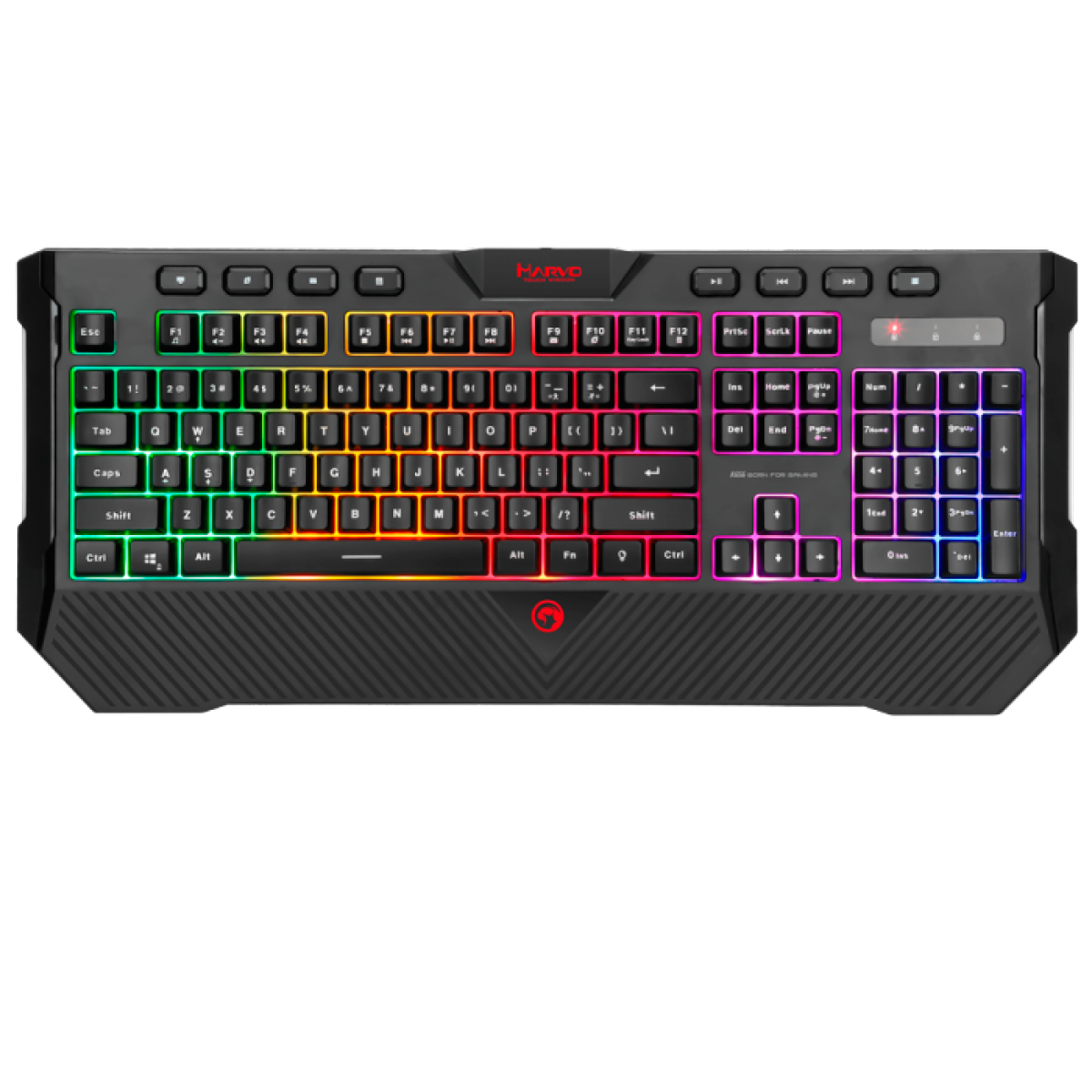 Teclado Gamer Marvo K656, Membrana, Rainbow