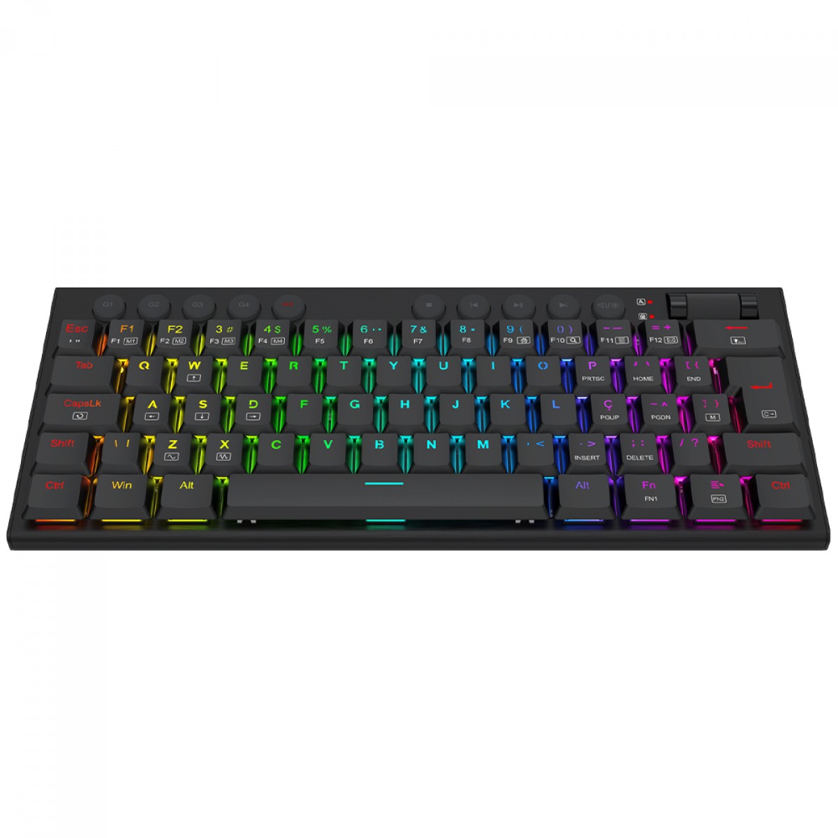Teclado Gamer Mecânico Redragon Horus Mini, RGB, Low Profile, USB, Switch Brown, ABNT2, 60% ...