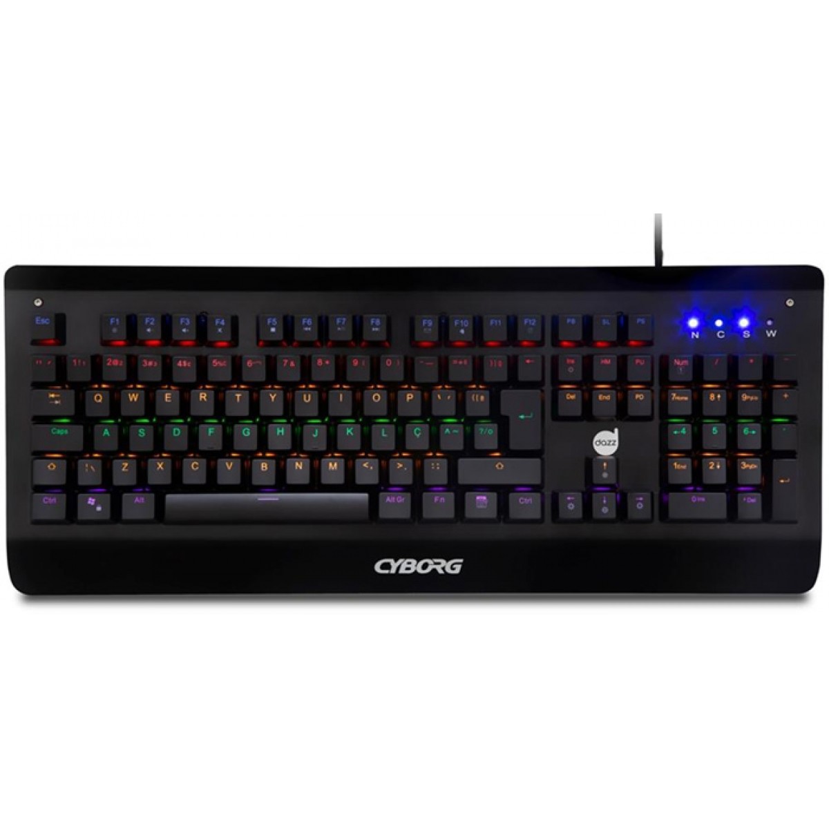 Teclado Mecânico Gamer DAZZ Cyborg Revolution, c/Led, Switch Outemu ...