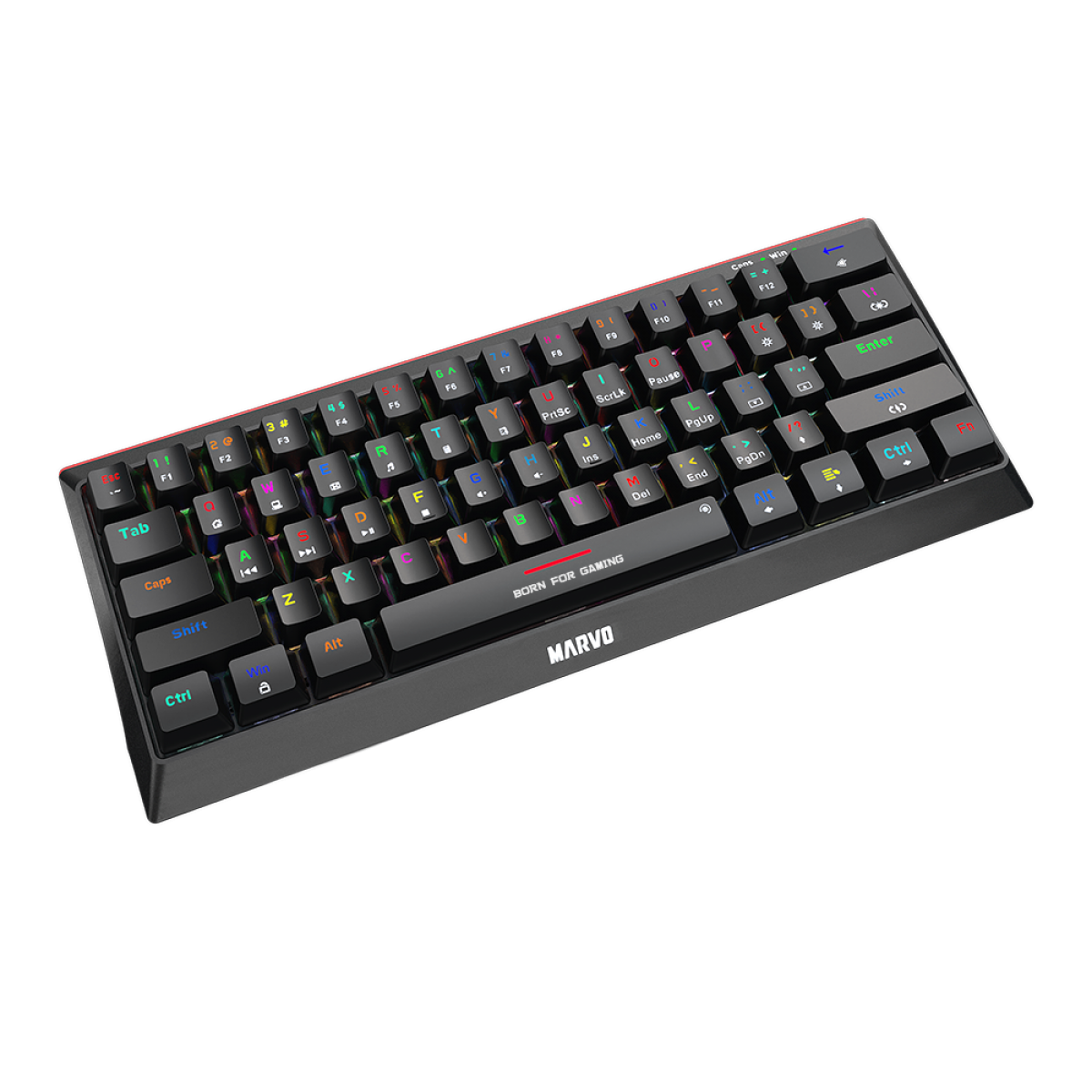 Teclado Mecânico Gamer Marvo KG962G, Rainbow, Switch Red, ANSI, 60% ...