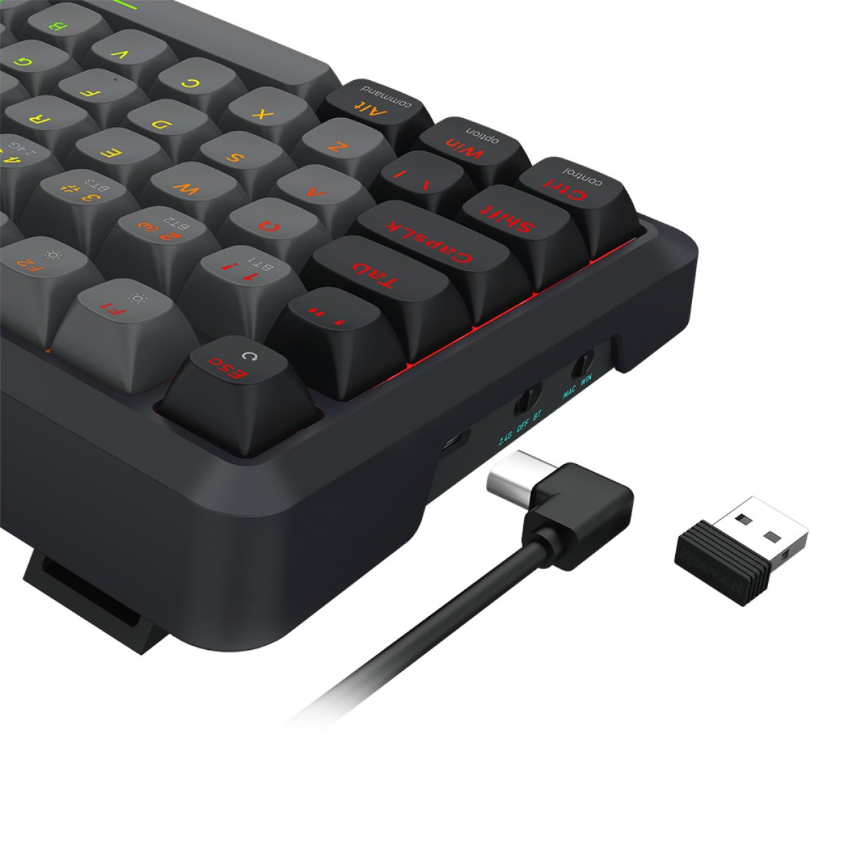 Teclado Mecânico Gamer Redragon Bragi Pro, RGB, Wireless/Bluetooth ...