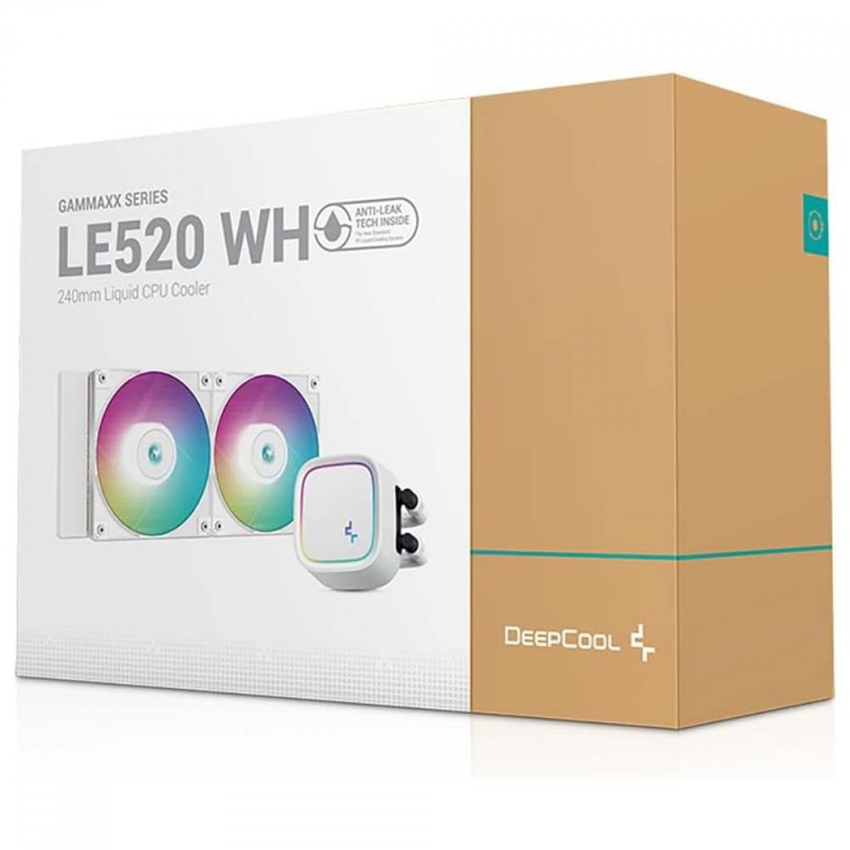 Water Cooler DeepCool LE520 WH, ARGB, 240mm, Intel-AMD, R-LE520-WHAMMN-G-1