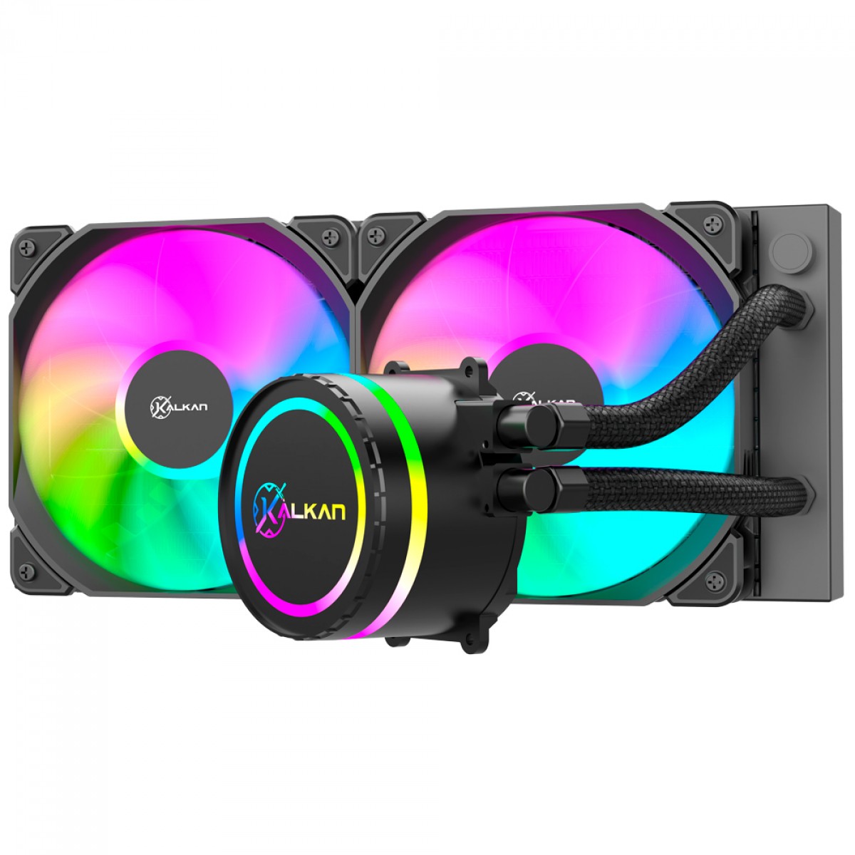 Water Cooler Kalkan Iota 240 ARGB, 240mm, Intel-AMD, Preto, KLK00045