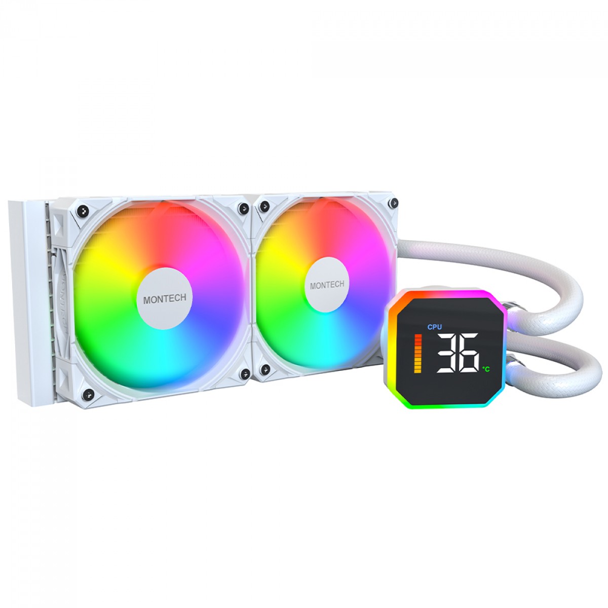 Water Cooler Montech HyperFlow Digital, ARGB, 240mm, Com Display, Intel ...