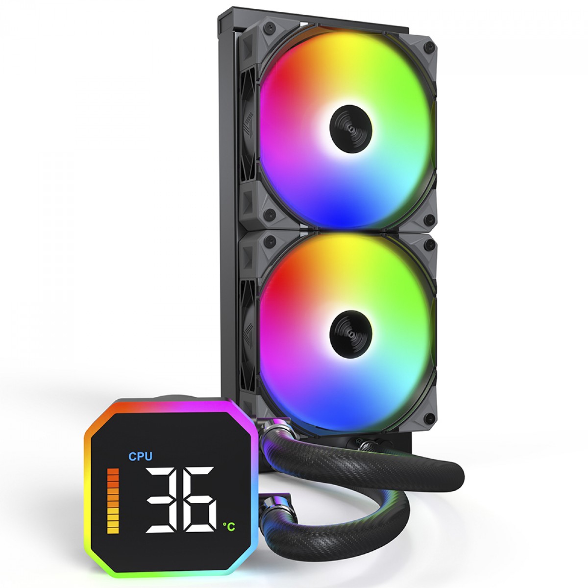 Water Cooler Montech HyperFlow Digital, ARGB, 240mm, Com Display, Intel ...