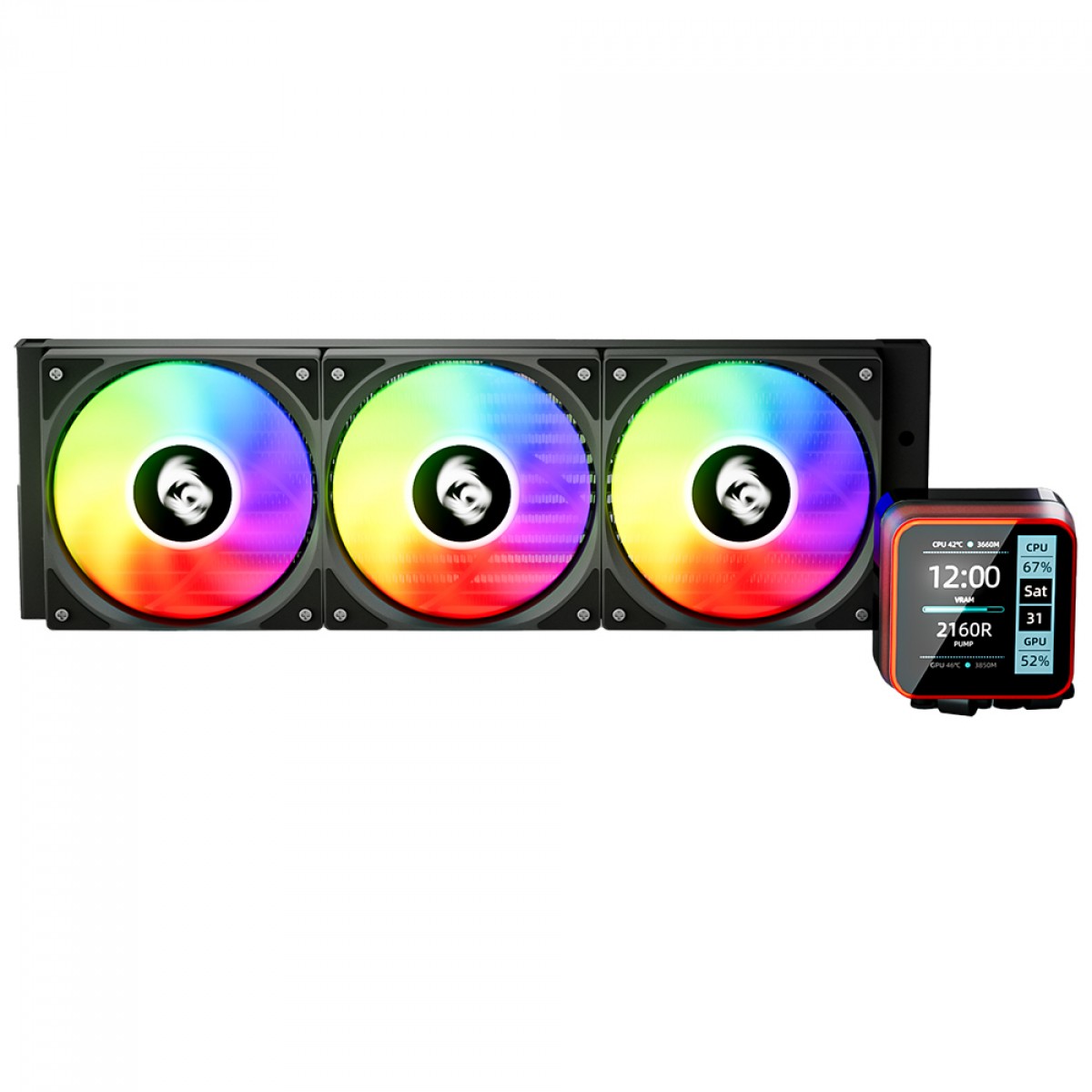 Water Cooler Redragon CCW-3015R, ARGB, 360mm, Com Display LCD, Intel ...