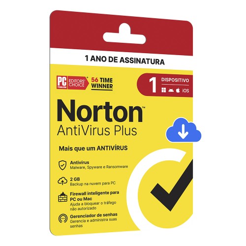 Antivírus Norton Plus, 1 Dispositivos, 12 Meses, Digital para Download ...