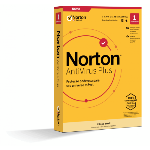 Antivírus Norton Plus, 1 Usuário, 1 Dispositivo, 12 Meses, 21405626 ...