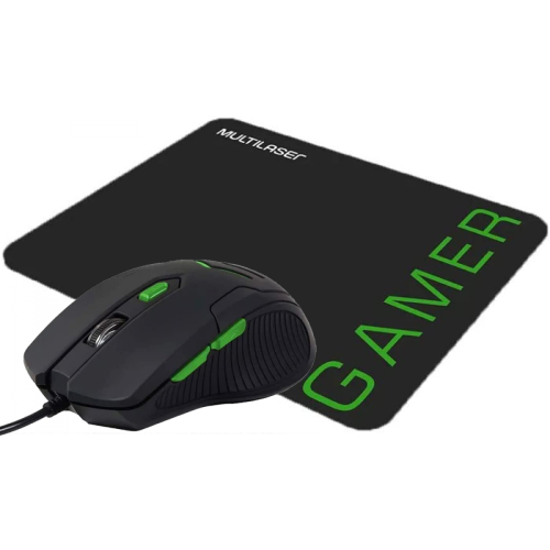 Combo Gamer Multilaser Mouse MO273, 3200 DPI + Mouse Pad Gamer, Verde