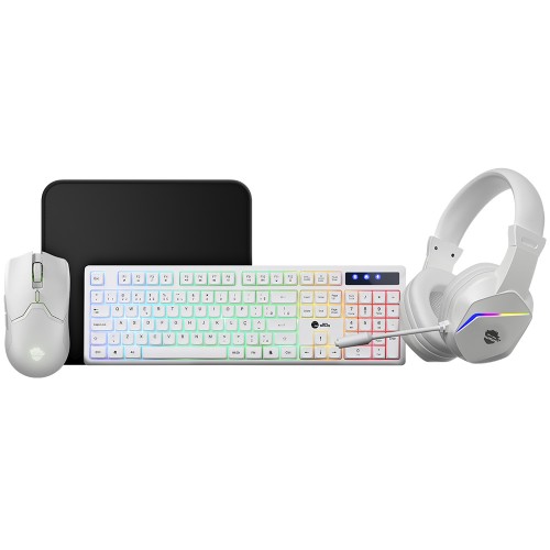 Combo Gamer Ninja Squad 4 Em 1, Headset, Teclado, Mouse e Mousepad, USB, Rainbow, Branco, GN-CG ...
