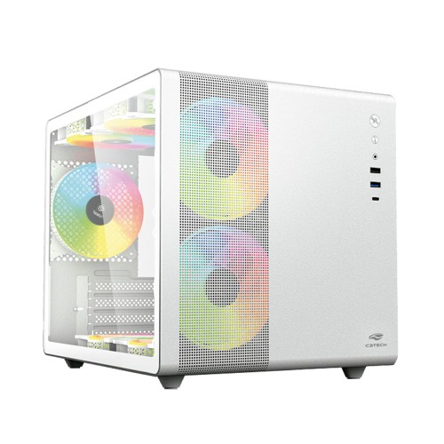Gabinete Gamer C3Tech Aquarius Mini White MT-G710WH | Terabyte