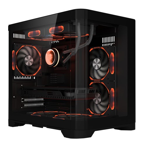 Gabinete Gamer SuperFrame Prime, Mid Tower, Vidro Temperado, M-ATX, Preto, Sem Fonte, Com 5 Fans ...