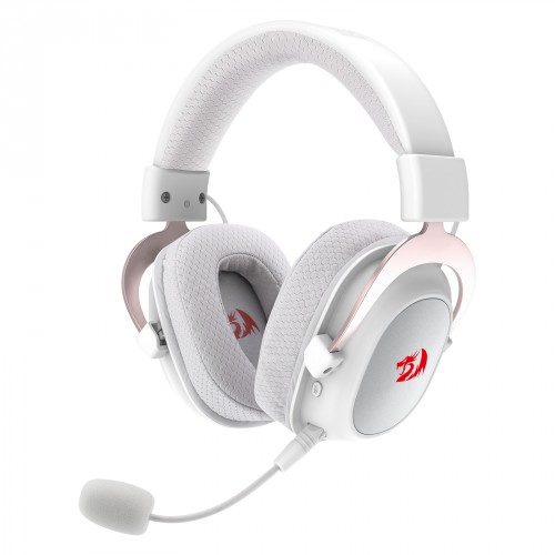Headset Gamer Redragon Zeus Pro Branco, Sem Fio, Bluetooth, Microfone Destacável, Surround 7.1 ...