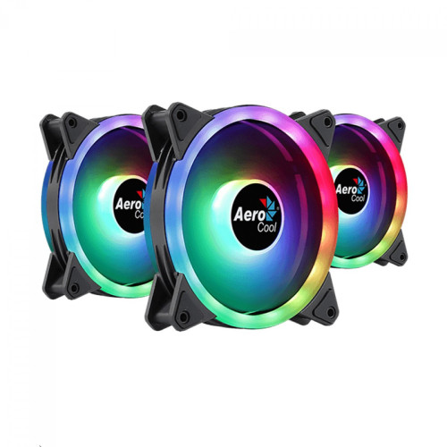 Kit Fan com 3 Unidades Aerocool Duo 12 Pro, ARGB, 120mm