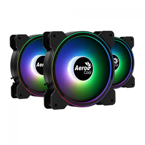 Kit Fan com 3 Unidades Aerocool Saturn 12F ARGB Pro, 120mm