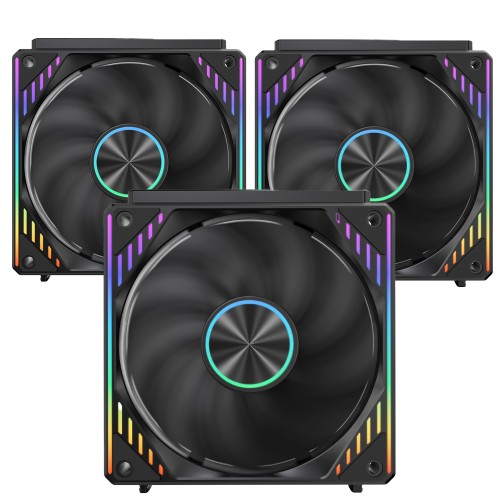 Kit Fan Com 3 Unidades SuperFrame Cyclone V2, ARGB, 120mm, Preto, SF-FN ...