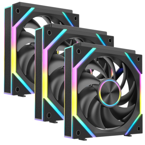 Kit Fan SuperFrame Pulse 3x120mm ARGB PWM Preto | Terabyte