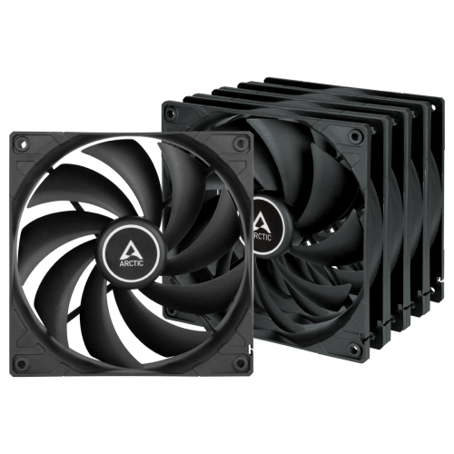 Kit Fan com 5 Unidades Arctic F12, 120mm, Black, ACFAN00248A