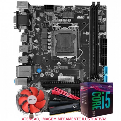Kit Upgrade, Intel Core i5 8500, Placa Mãe Chipset H310, Memória 8GB DDR4