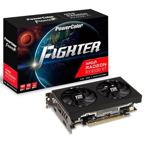 Placa de Vídeo PowerColor Fighter Radeon RX 6500 XT, 4GB, GDDR6, FSR ...
