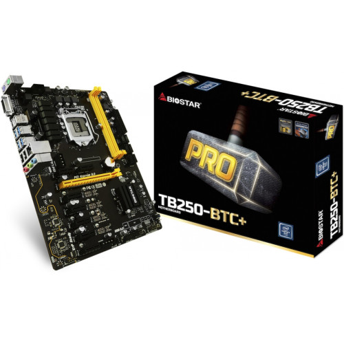 Placa Mãe Biostar PRO TB250BTC+, Chipset B250, Intel LGA 1151, ATX, DDR4 Placa Mãe Biostar PRO TB250BTC+, Chipset B250, Intel LGA 1151, ATX, DDR4