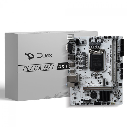 Placa Mãe Duex DX-H510ZG, Branca, Chipset H510, Intel LGA 1200, MATX, DDR4