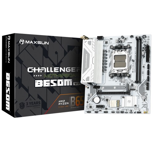 Placa Mãe Maxsun Challenger B650M WiFi Ice V2, Chipset B650, AMD AM5 ...