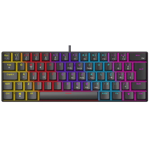 Teclado Mecânico Gamer Ninja Leap 60%, Switch Blue, Rainbow, ABNT2 ...