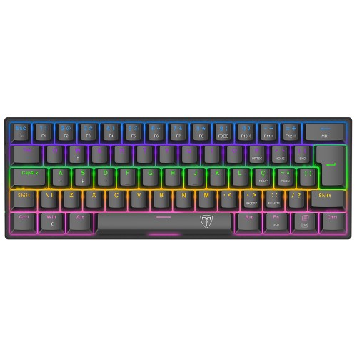 Teclado Mecânico Gamer T-Dagger Arena, Rainbow, Switch Brown, 60% ...