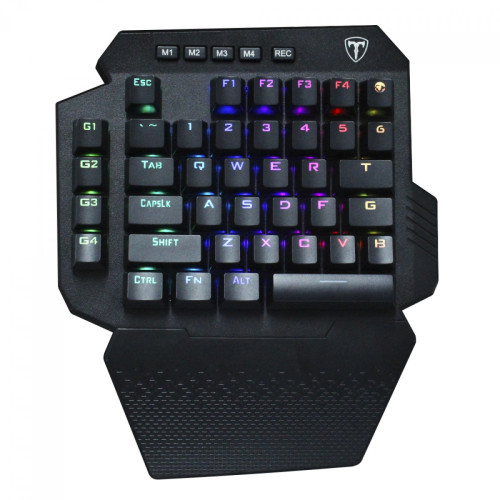 Teclado Mecânico Gamer T-Dagger Capri RGB, Switch Blue, Black, T-TGK318-BL